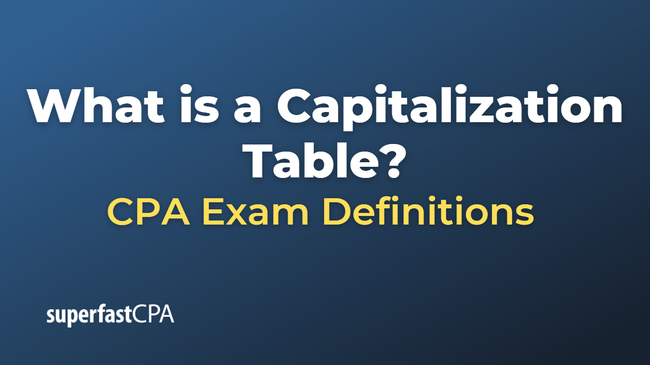 What Is A Capitalization Table Superfastcpa Cpa Review