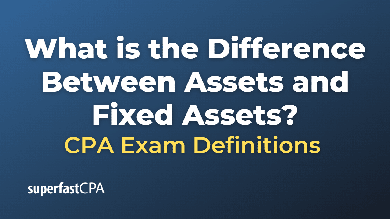 What is the Difference Between Assets and Fixed Assets? – SuperfastCPA ...