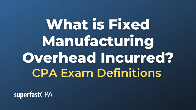What is Fixed Manufacturing Overhead Incurred? – SuperfastCPA CPA Review