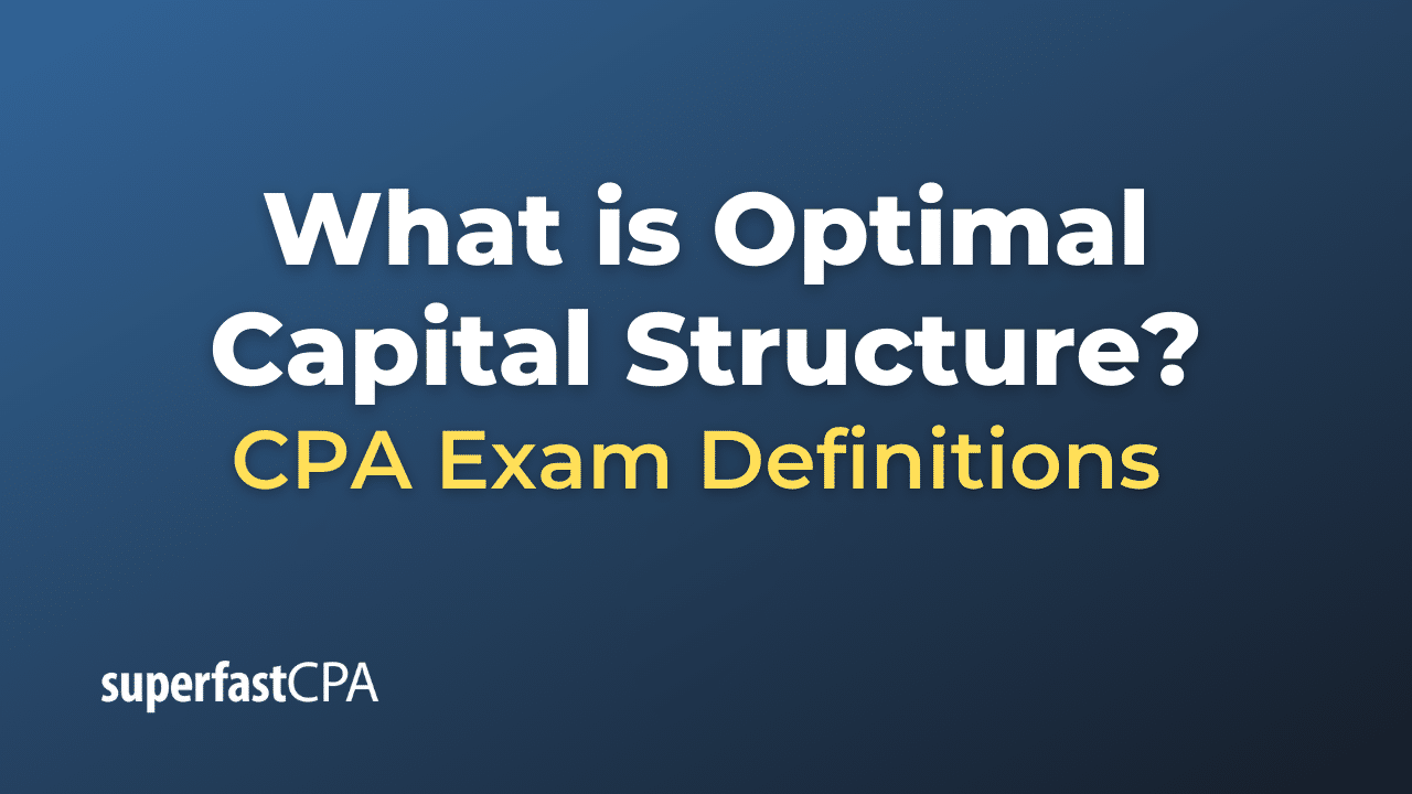 What Is Optimal Capital Structure SuperfastCPA CPA Review What Is Optimal Capital Structure SuperfastCPA CPA Review