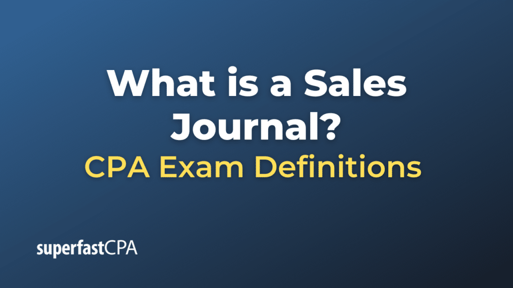 What Is A Sales Journal 