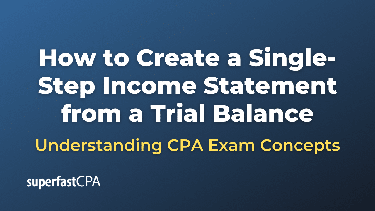 How to Create a Single-Step Income Statement from a Trial Balance ...