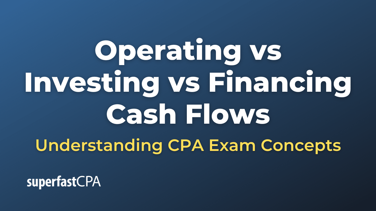 Operating vs Investing vs Financing Cash Flows – SuperfastCPA CPA Review