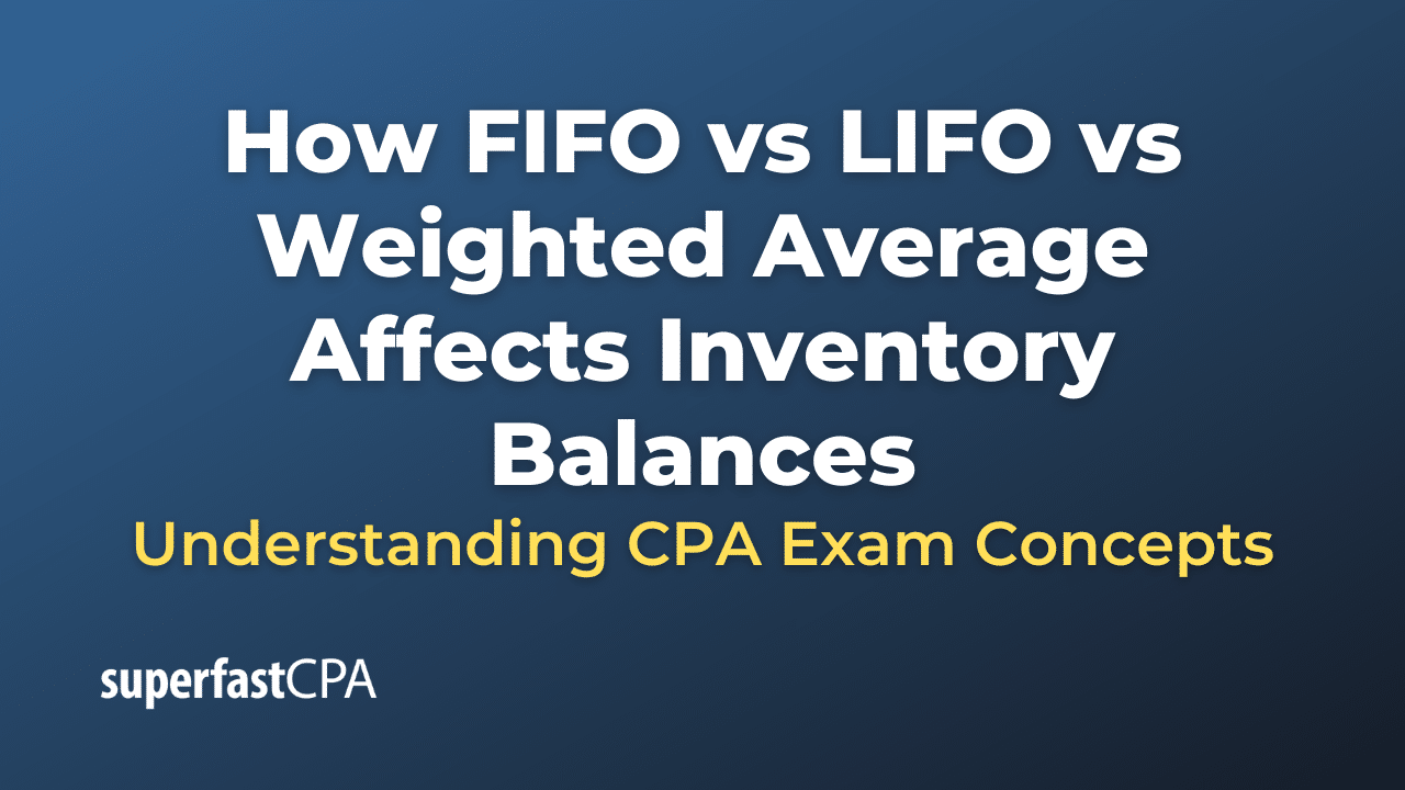 How FIFO vs LIFO vs Weighted Average Affects Inventory Balances ...