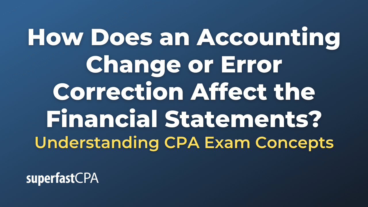 How Does an Accounting Change or Error Correction Affect the Financial ...