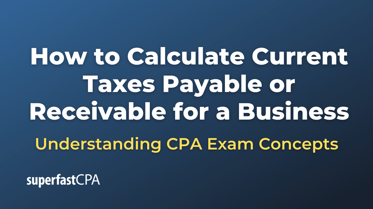 How to Calculate Current Taxes Payable or Receivable for a Business ...