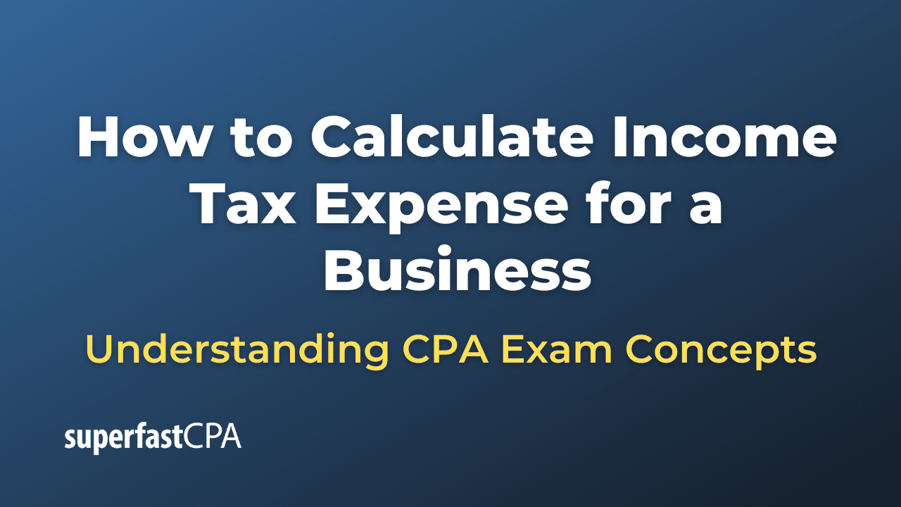 How to Calculate Income Tax Expense for a Business – SuperfastCPA CPA ...