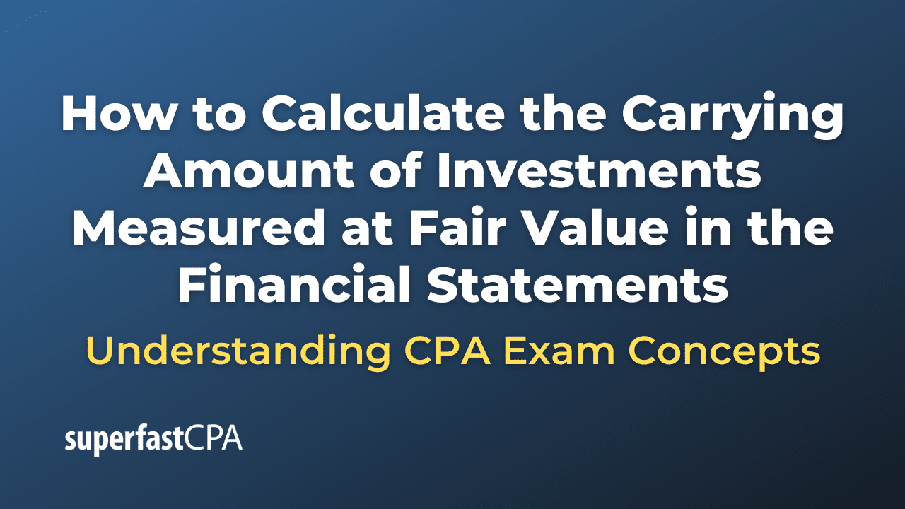 How to Calculate the Carrying Amount of Investments Measured at Fair ...