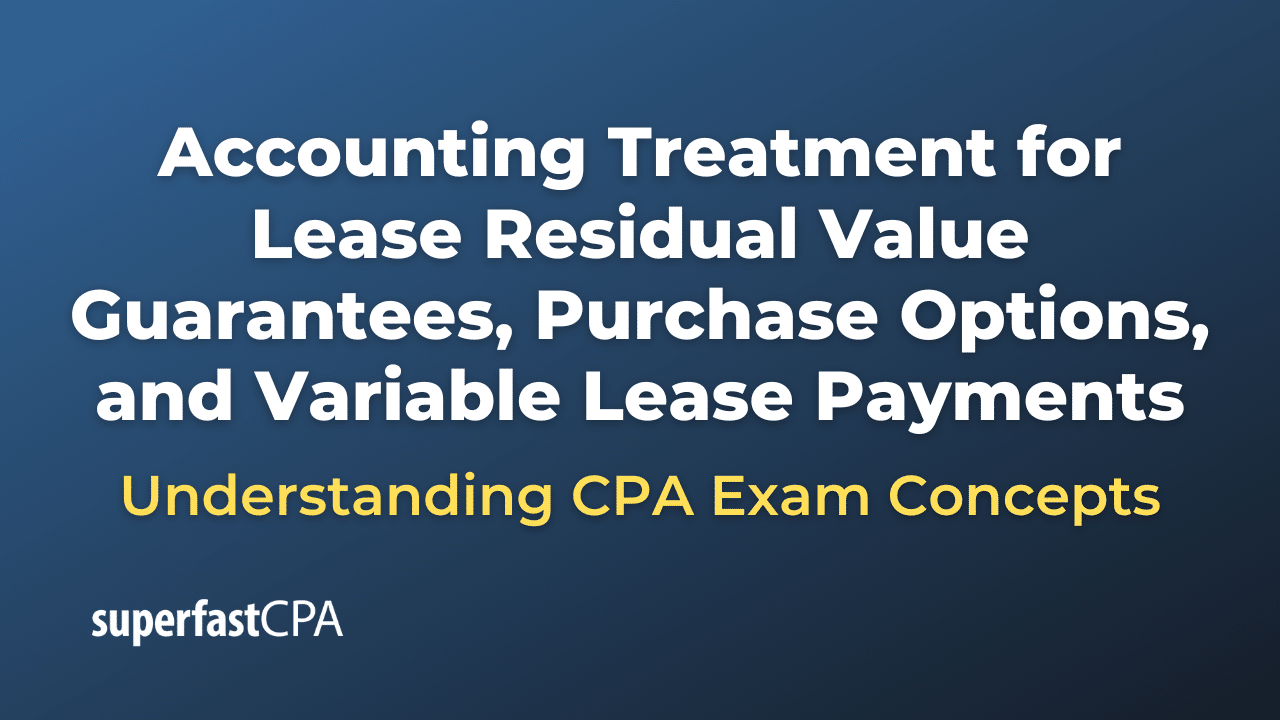 Accounting Treatment for Lease Residual Value Guarantees, Purchase ...