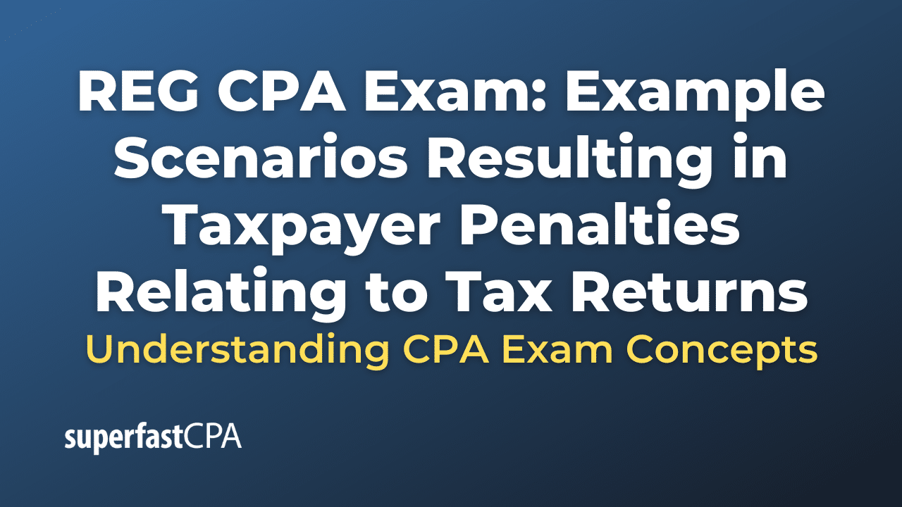 REG CPA Exam: Example Scenarios Resulting in Taxpayer Penalties ...